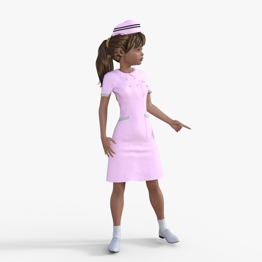 3D Cartoon Nurse Rigged Model - TurboSquid 1968103