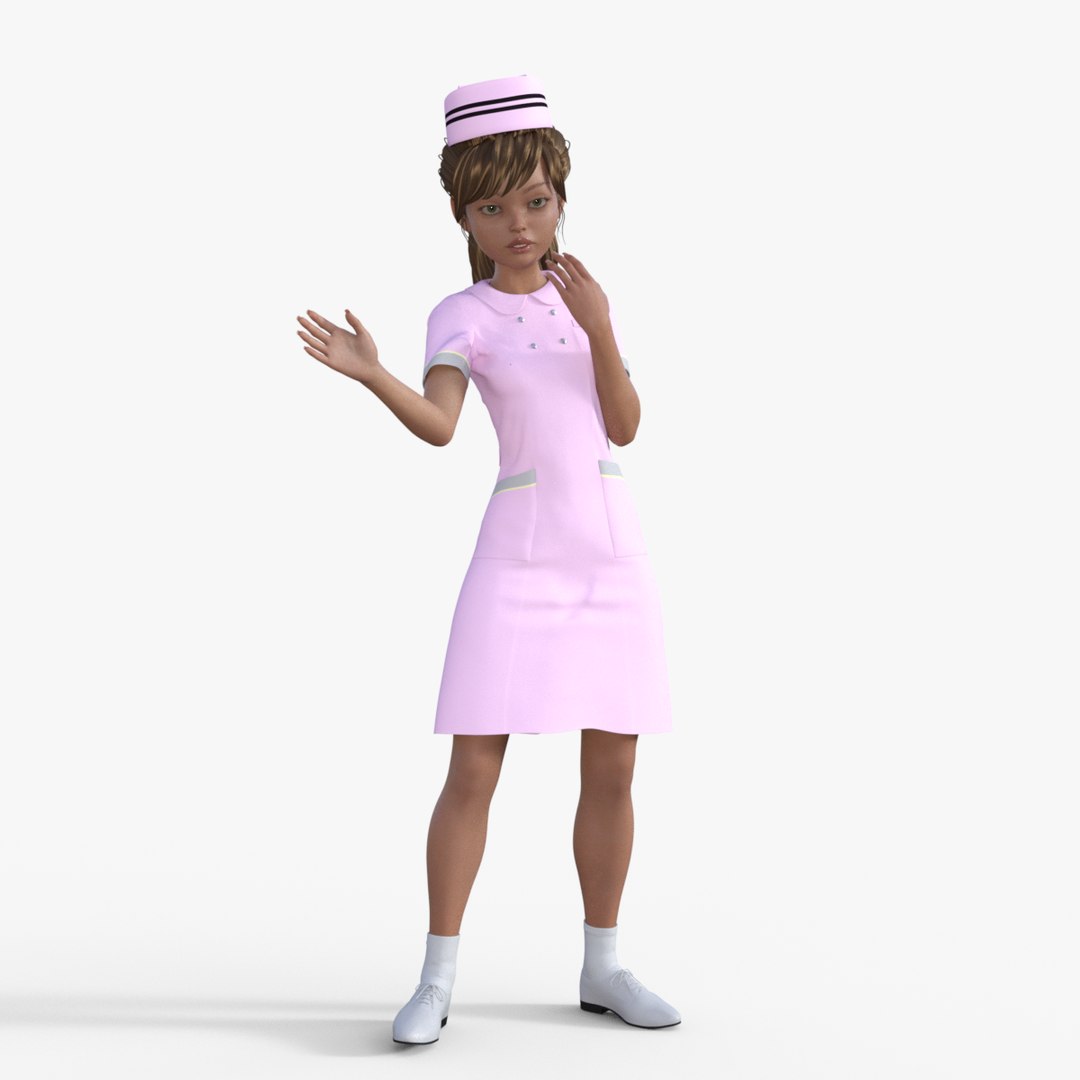 3D Cartoon Nurse Rigged Model - TurboSquid 1968103