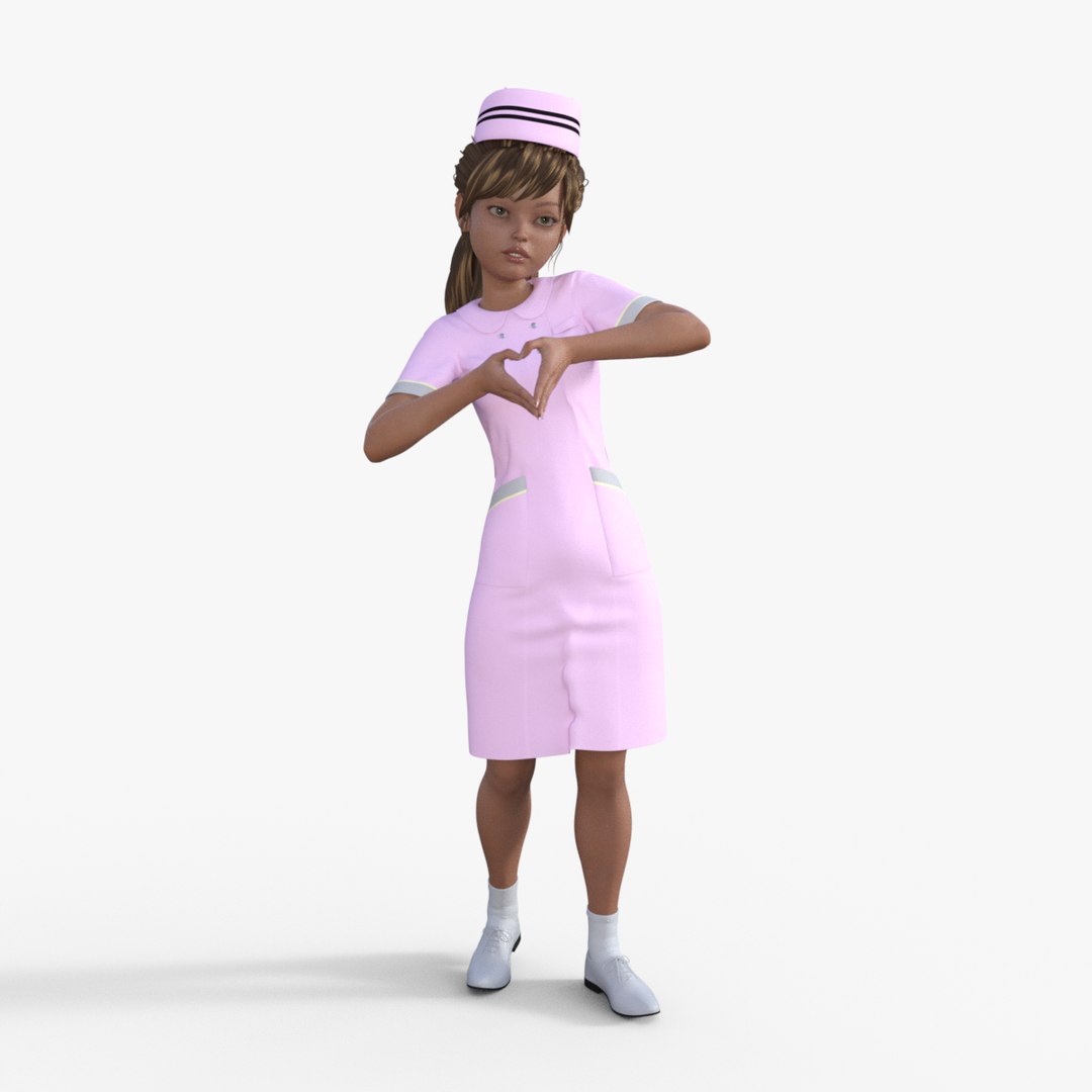 3D Cartoon Nurse Rigged Model - TurboSquid 1968103