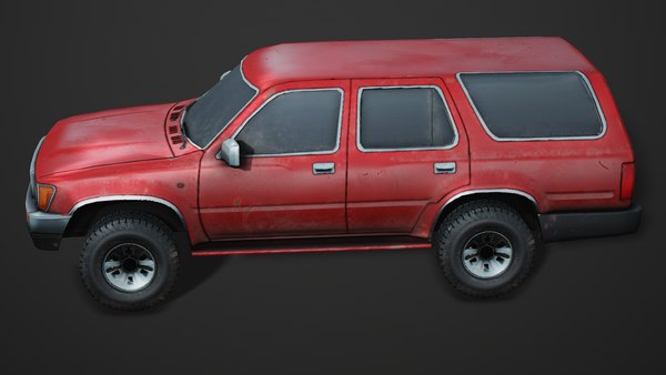 Old SUV Car -Red- - Low Poly Mobile Ready 3D model - TurboSquid 2041178