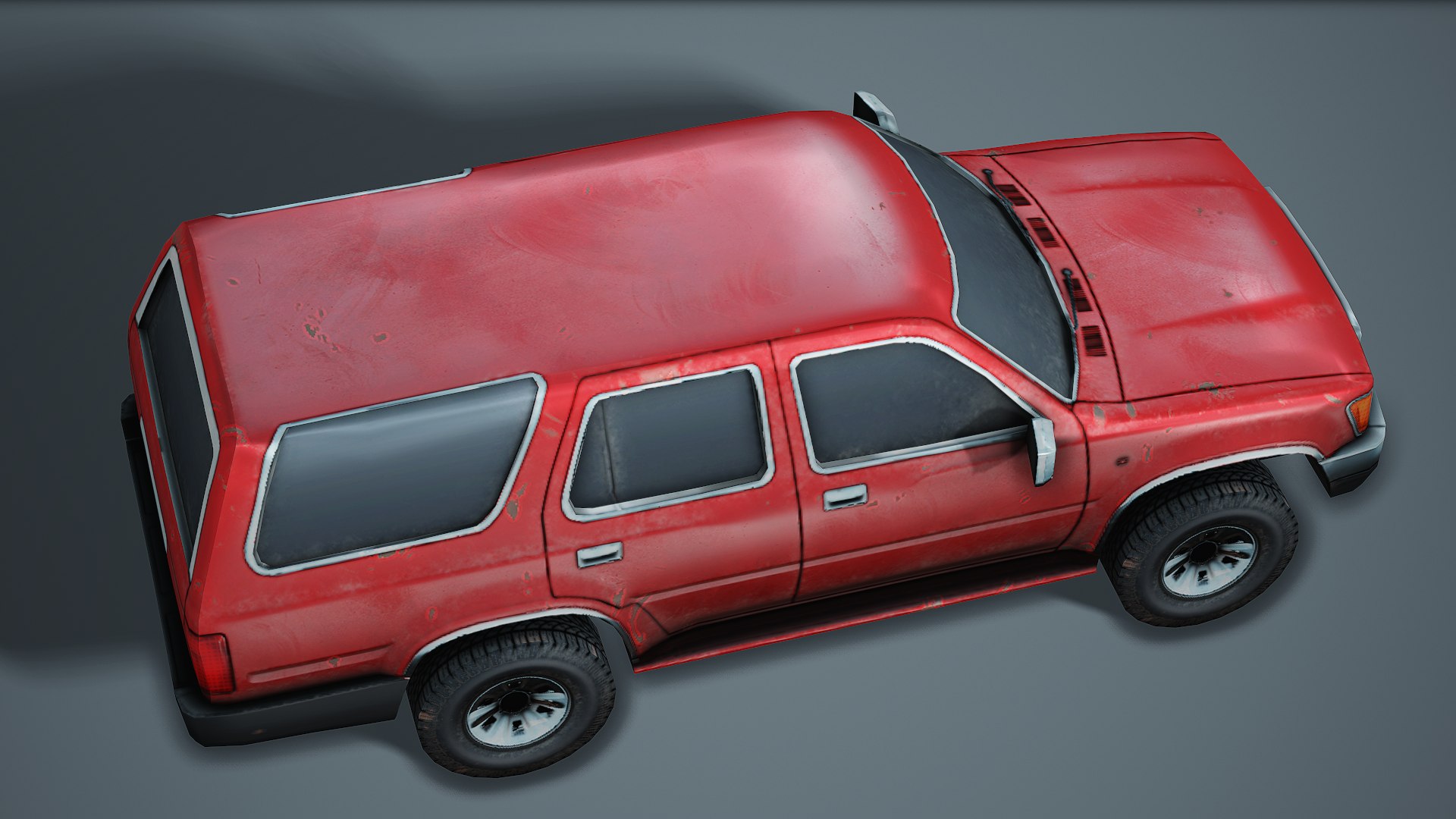 Old SUV Car -Red- - Low Poly Mobile Ready 3D Model - TurboSquid 2041178