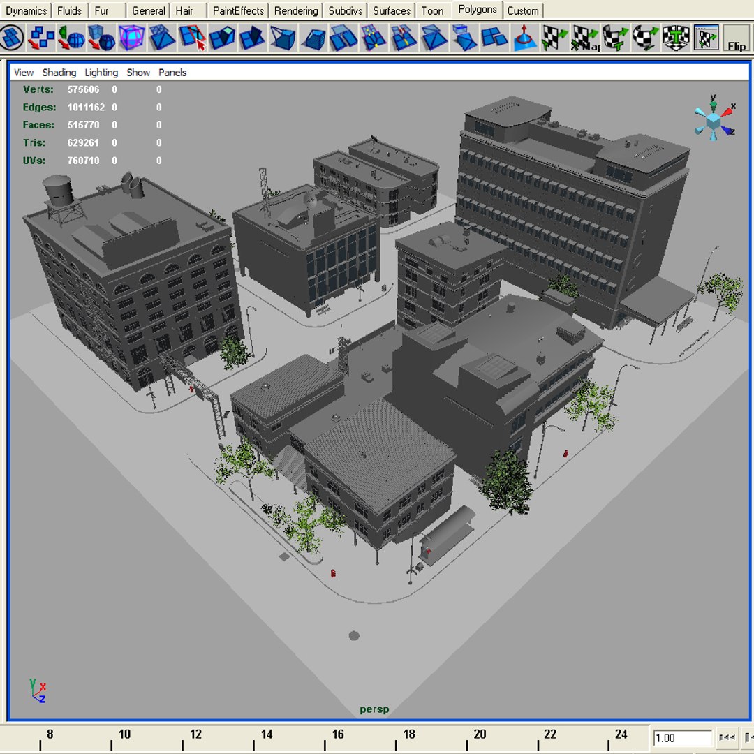 modular city block buildings 3d model
