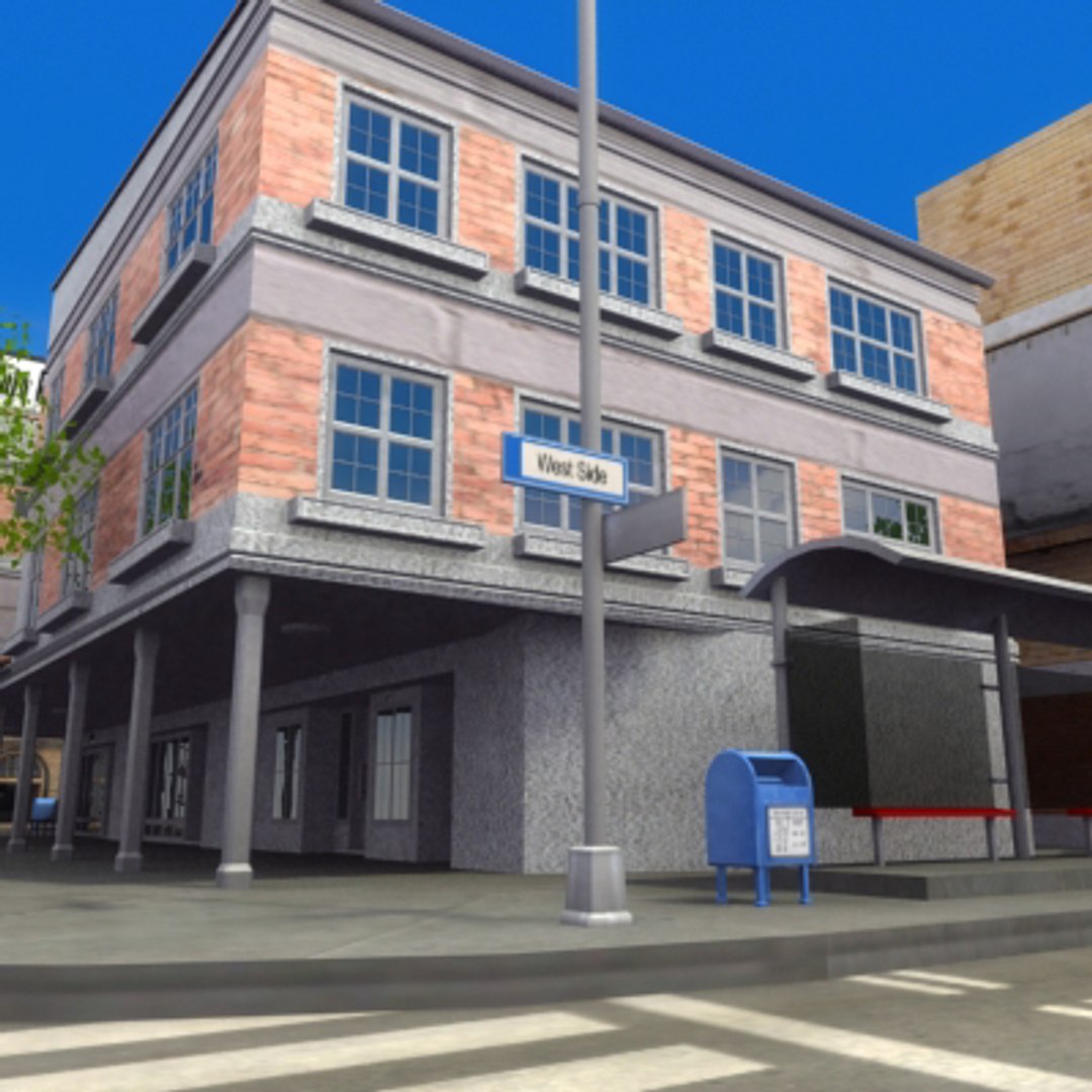 Modular City Block Buildings 3d Model