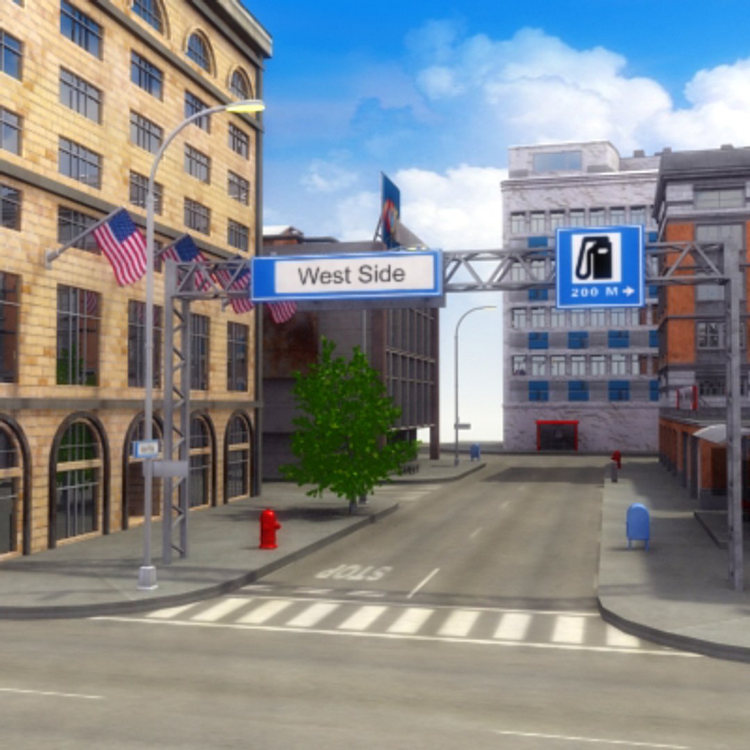 Modular City Block Buildings 3d Model