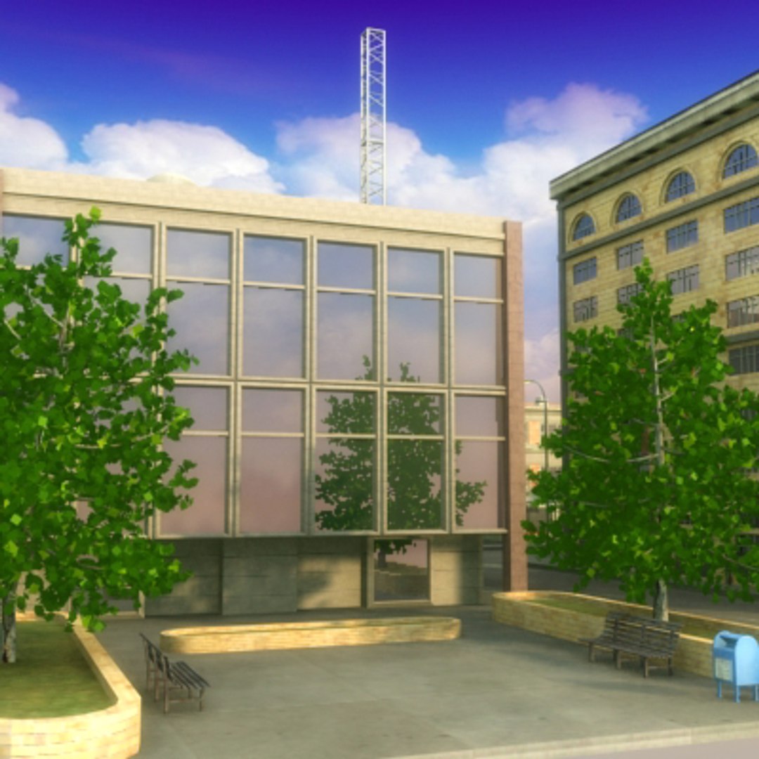 Modular City Block Buildings 3d Model