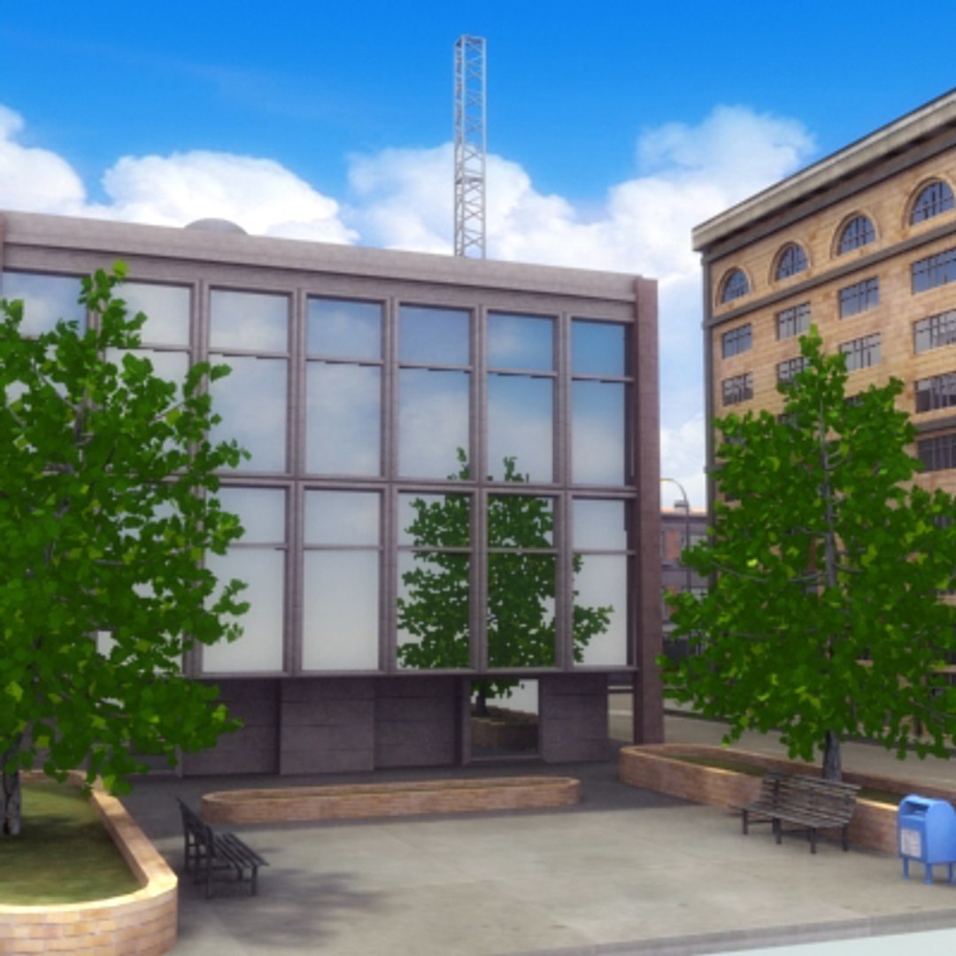 Modular City Block Buildings 3d Model