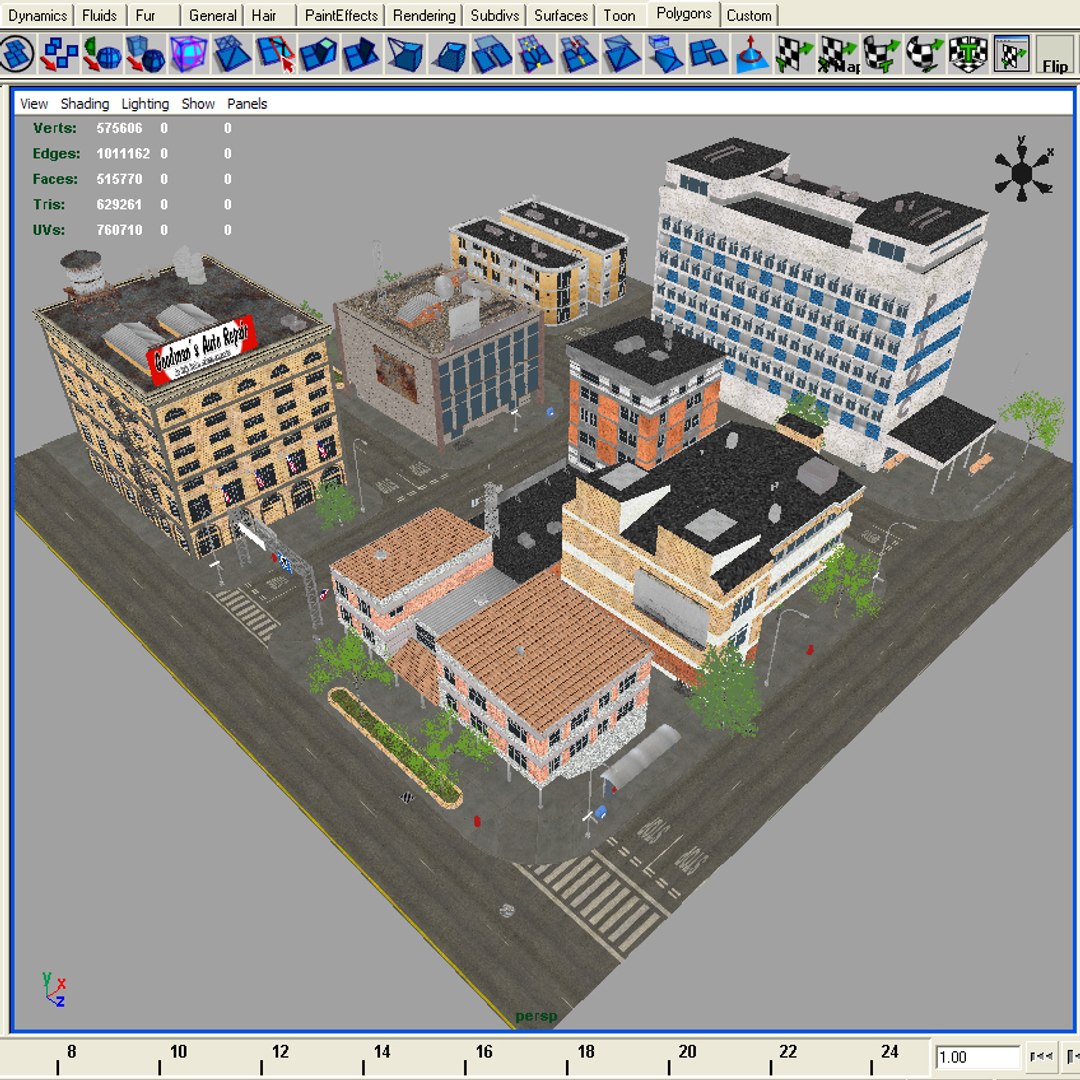 modular city block buildings 3d model