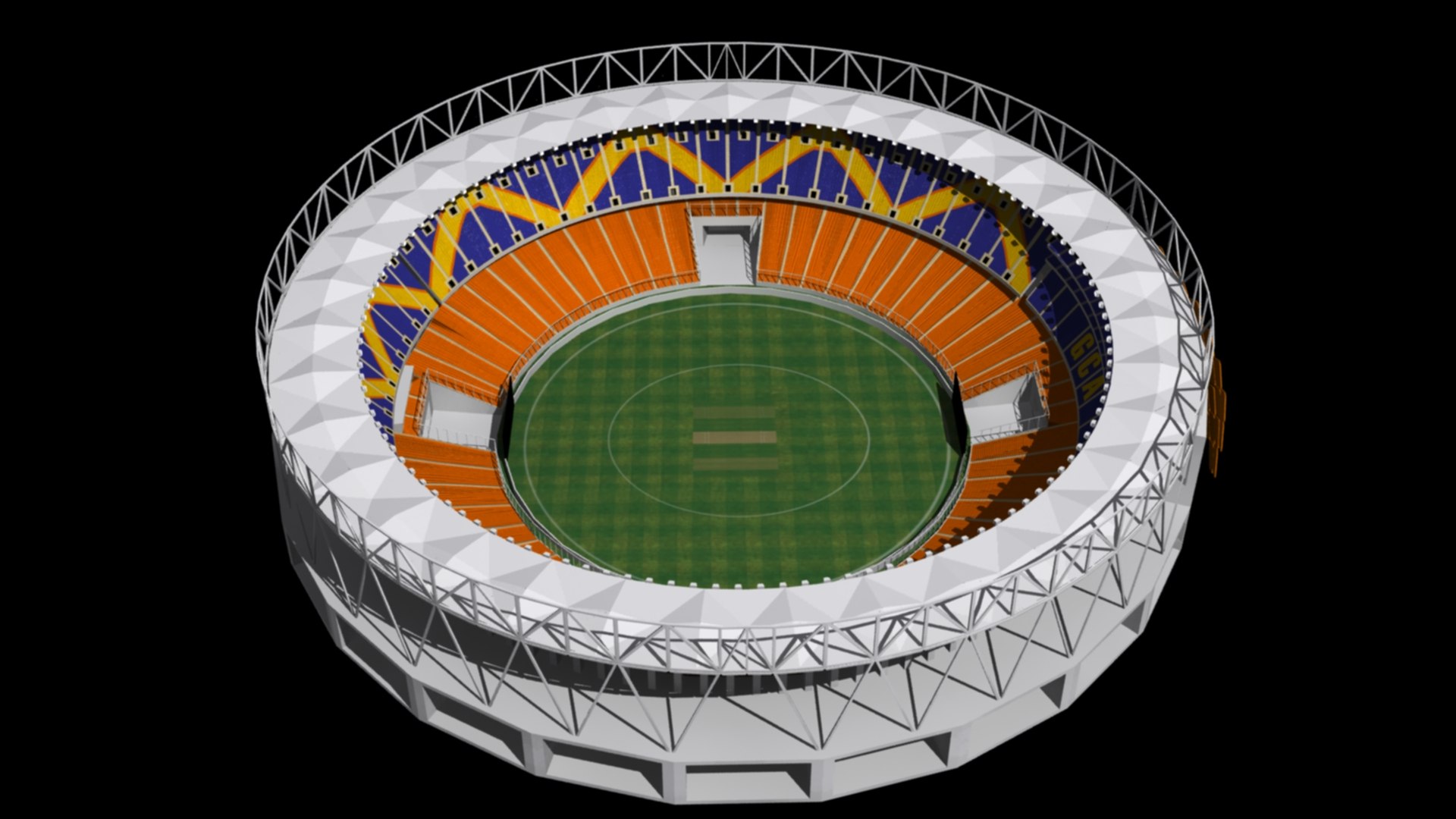 Narendra Modi Cricket Stadium Ahmedabad 3D Model - TurboSquid 2208106