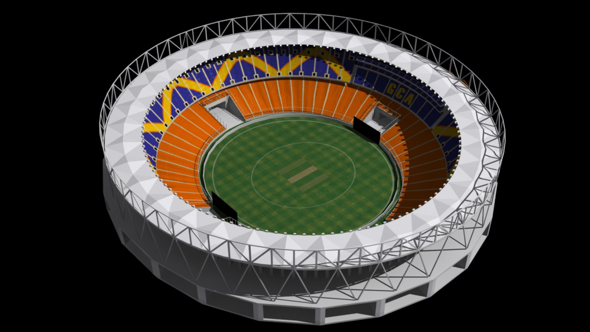 Narendra Modi Cricket Stadium Ahmedabad 3D Model - TurboSquid 2208106