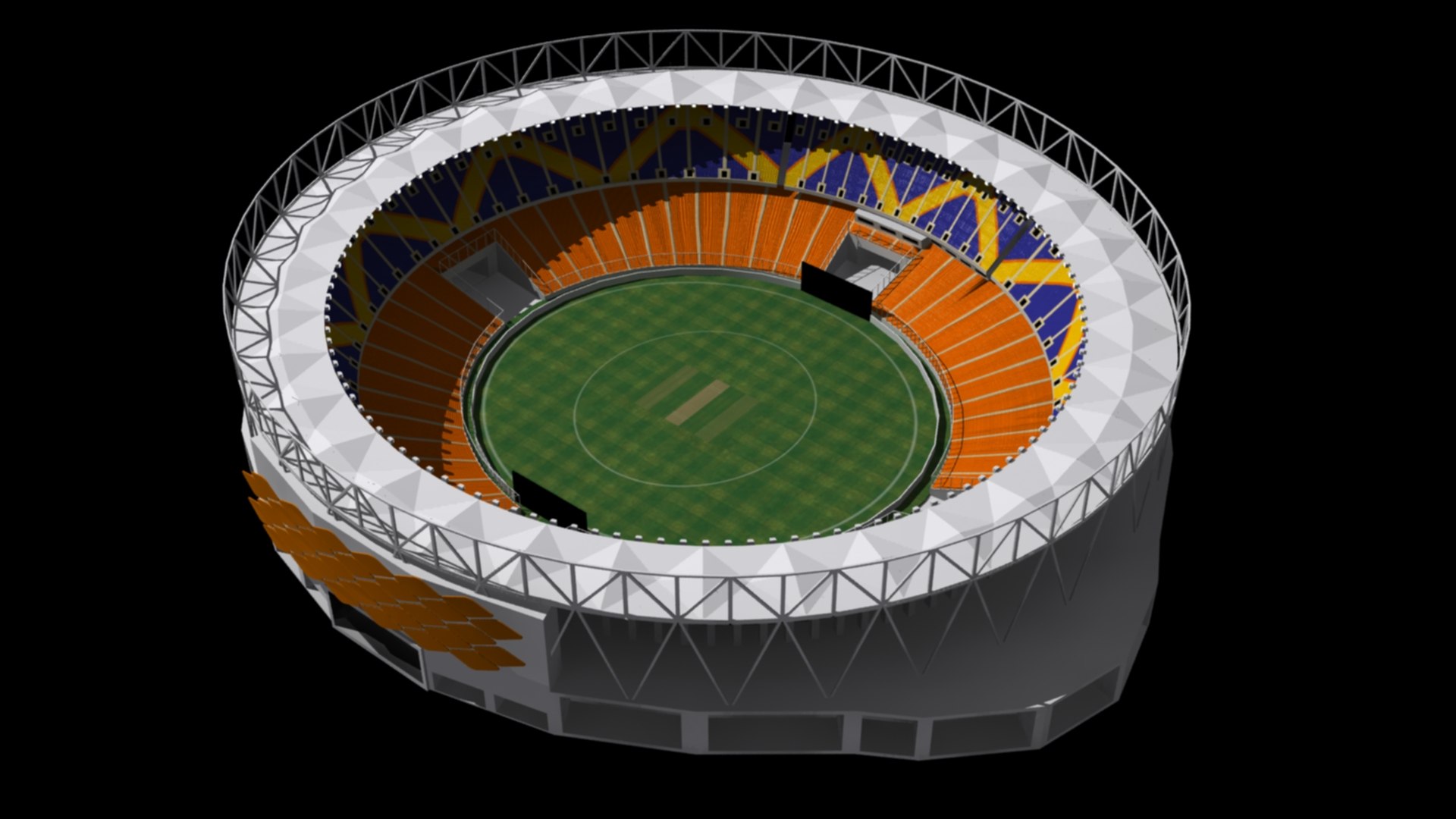 Narendra Modi Cricket Stadium Ahmedabad 3D Model - TurboSquid 2208106