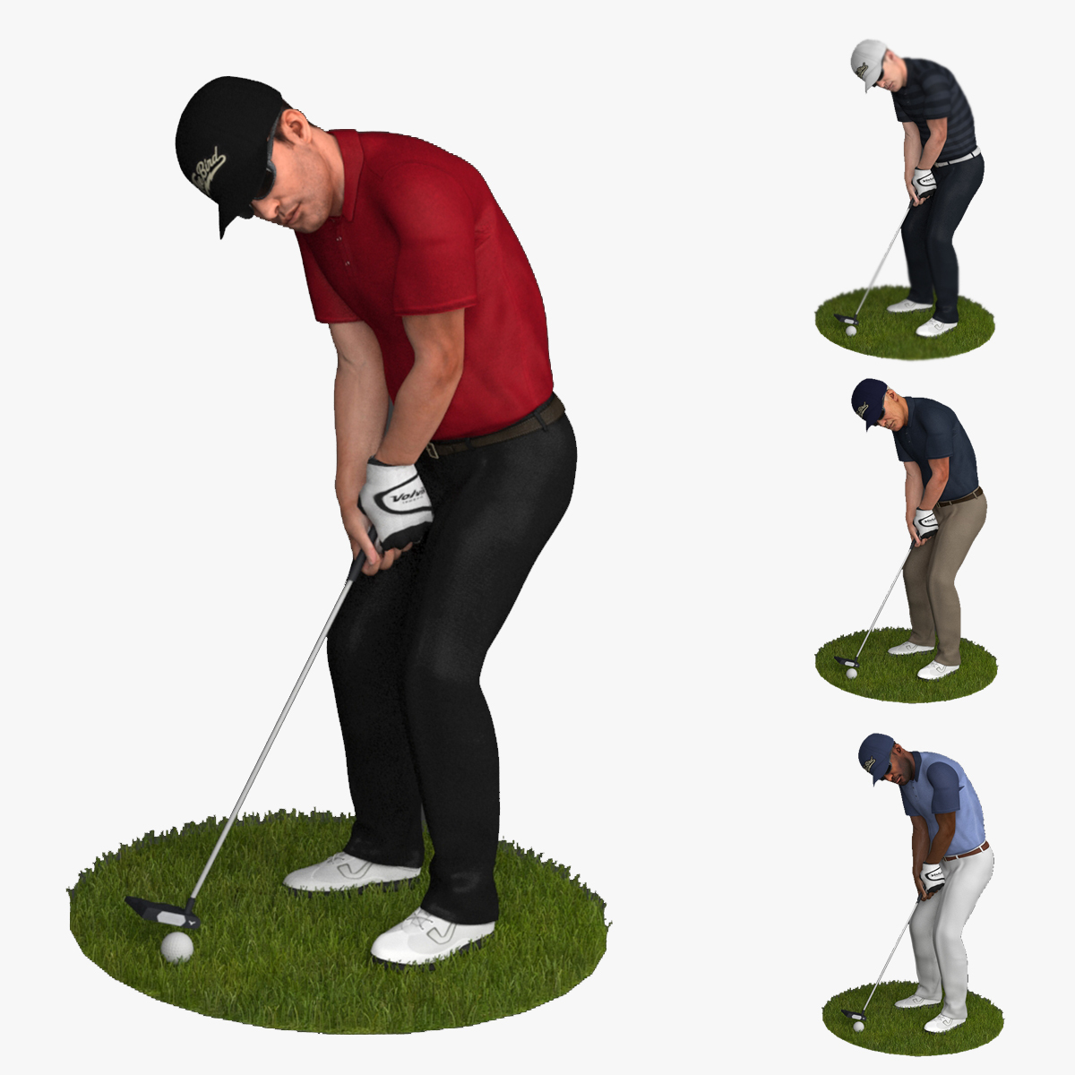 3D Golfers Rigged model - TurboSquid 1811029