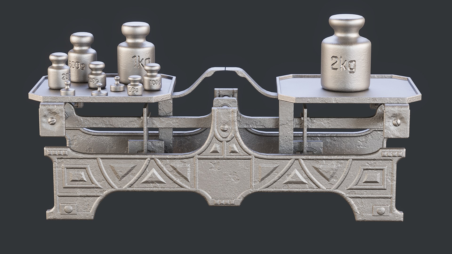 3D Balance Scale and Weights PBR model - TurboSquid 2009044