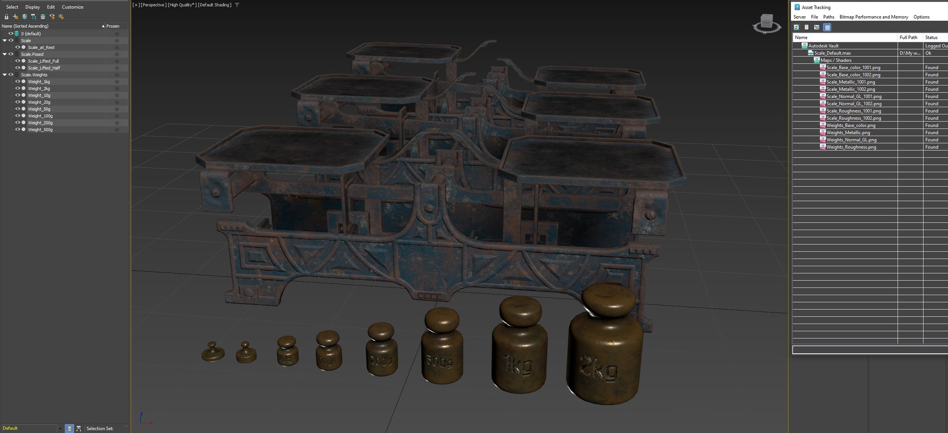 3D Balance Scale and Weights PBR model - TurboSquid 2009044