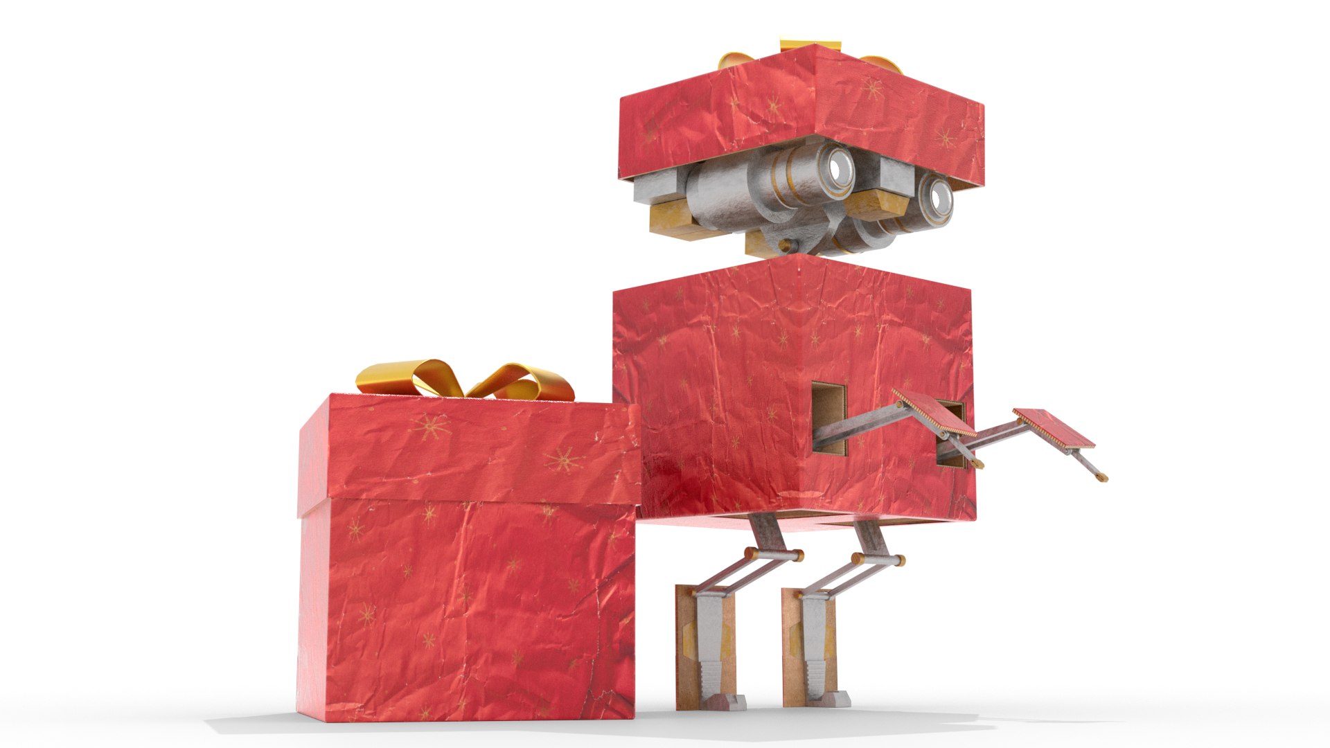 3D Gift Present Robot Rigged Low-poly - TurboSquid 2004151