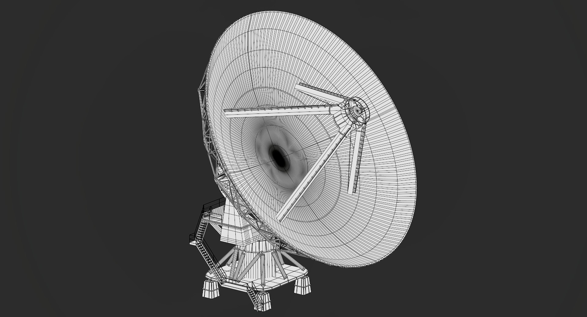 Radio Telescope Satellite Dish 3D Model - TurboSquid 1396985