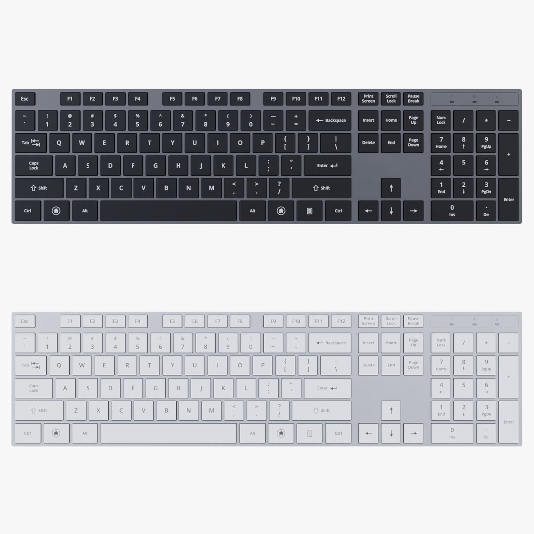 3D slim computer keyboard - model - TurboSquid 1381471