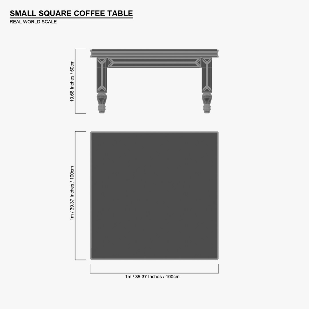 3d Model Small Square Coffee Table