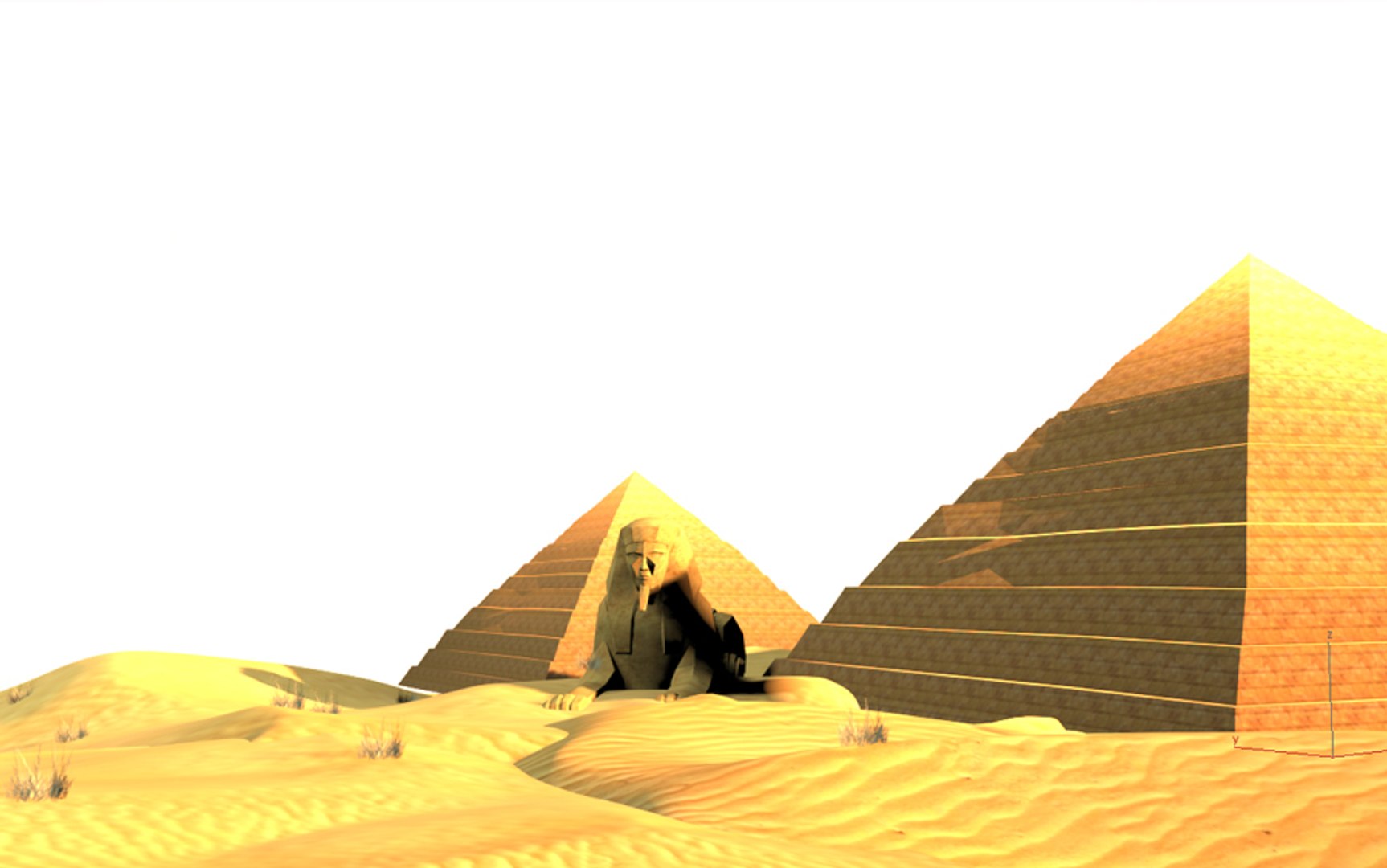 3D Model Egyptian Pyramids Sphinxes Ancient - TurboSquid 1552433