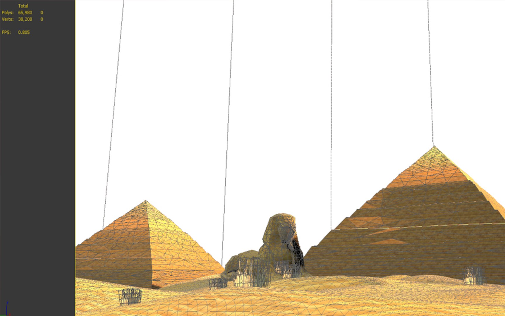 3D Model Egyptian Pyramids Sphinxes Ancient - TurboSquid 1552433