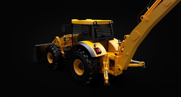 3d backhoe loader