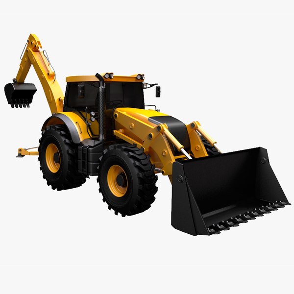 3d backhoe loader