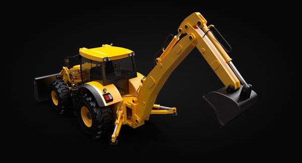 3d backhoe loader