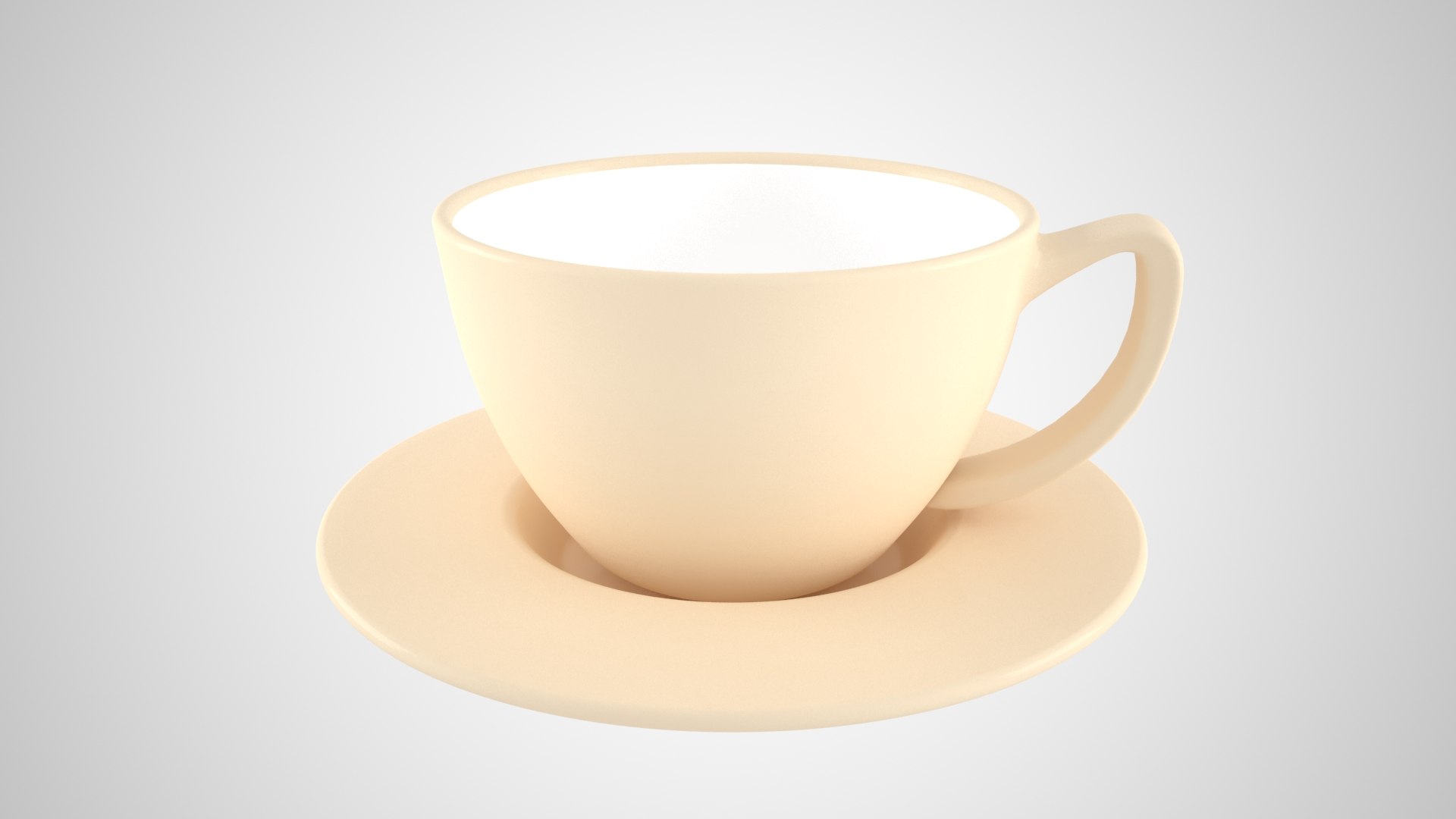 Coffee Cup Plate Blanched Almond Color 3D Model - TurboSquid 2436260