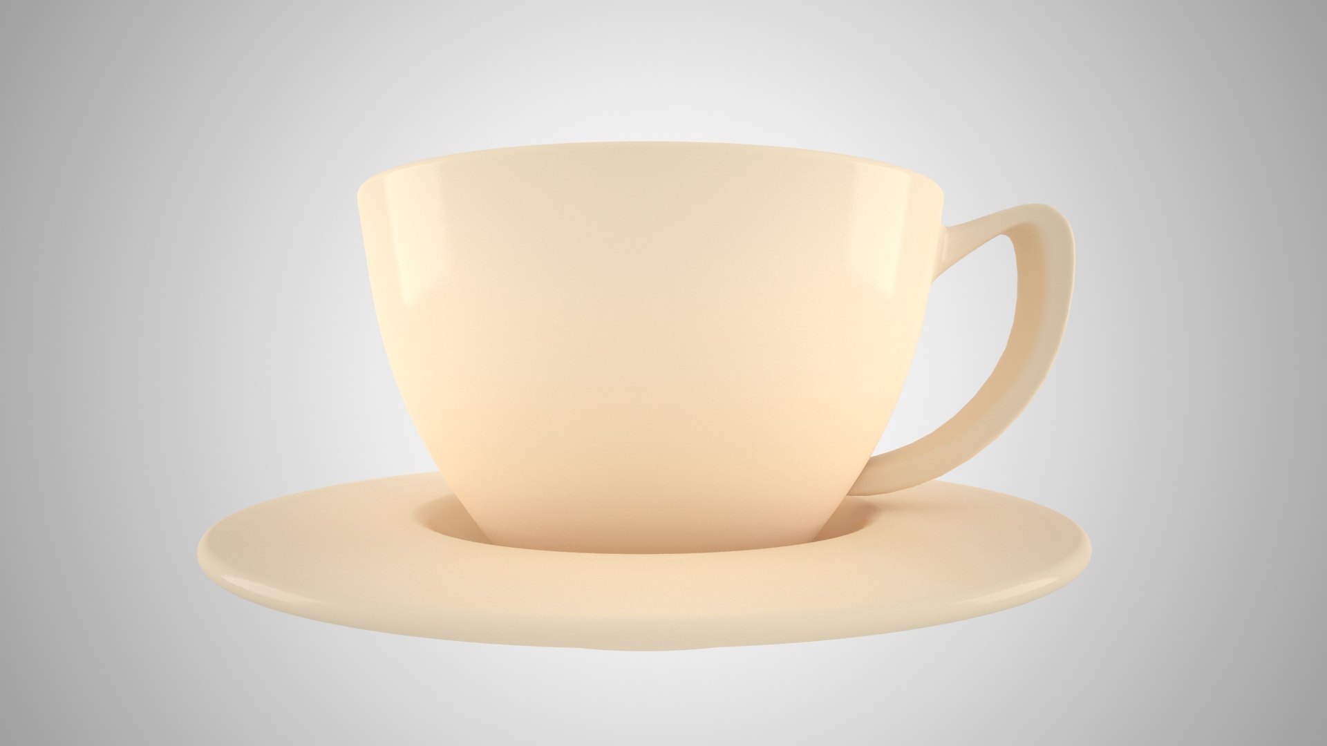 Coffee Cup Plate Blanched Almond Color 3D Model - TurboSquid 2436260