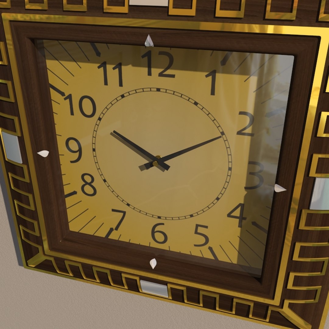 3D Square Wall Clock Decoration - TurboSquid 1605606