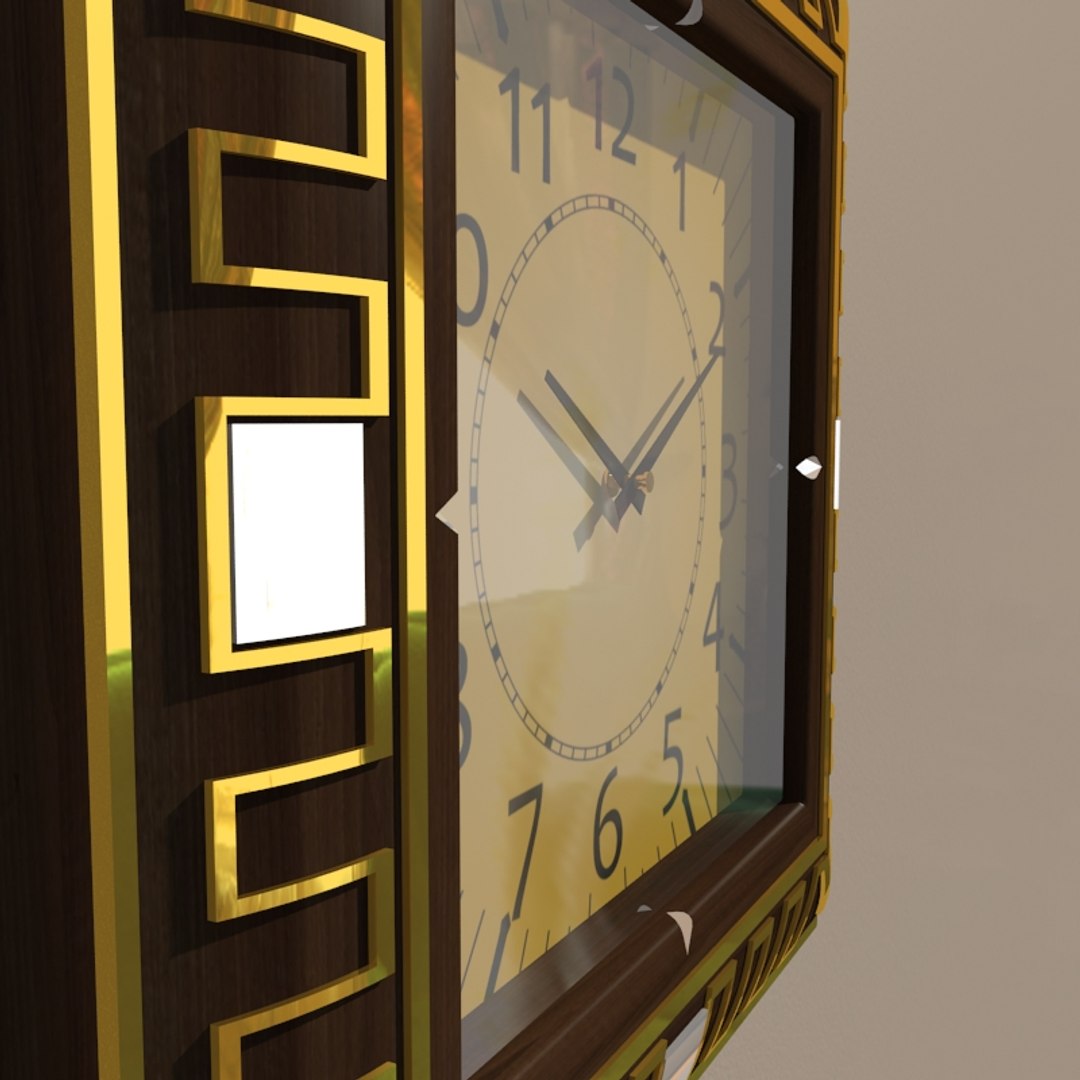 3D Square Wall Clock Decoration - TurboSquid 1605606