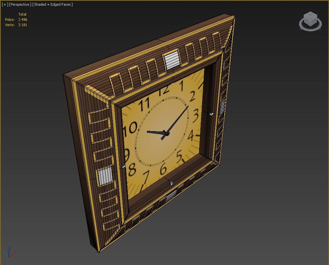 3D Square Wall Clock Decoration - TurboSquid 1605606