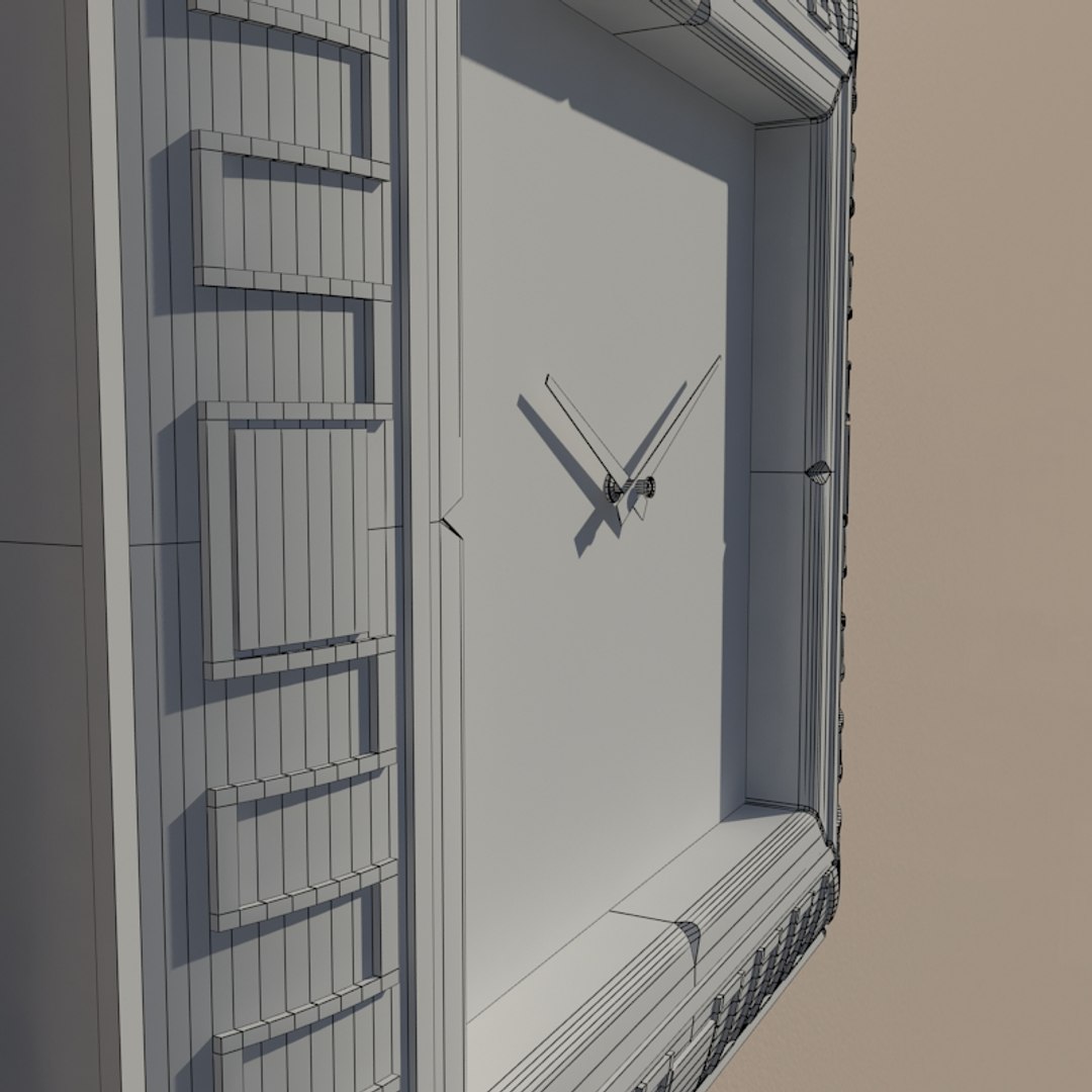 3D Square Wall Clock Decoration - TurboSquid 1605606