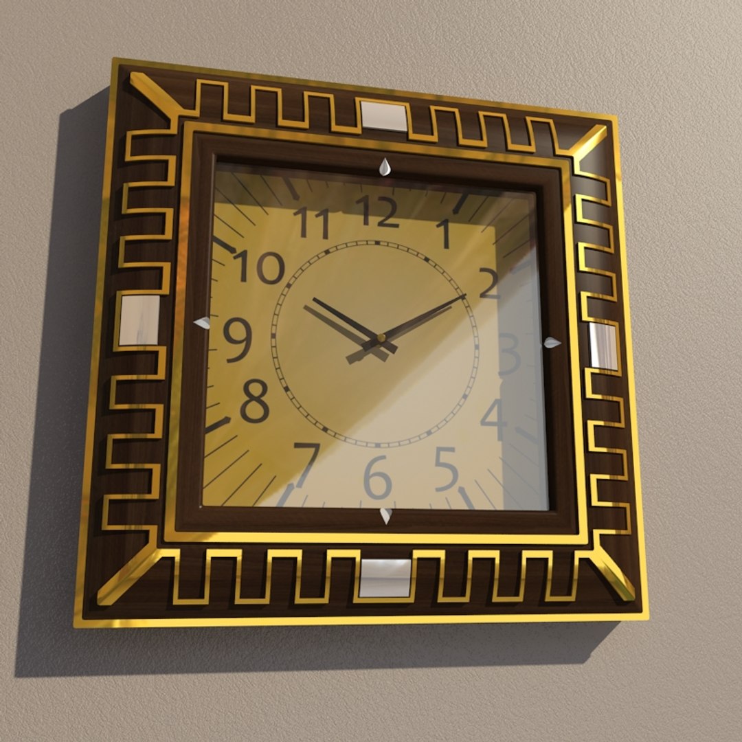 3D Square Wall Clock Decoration - TurboSquid 1605606