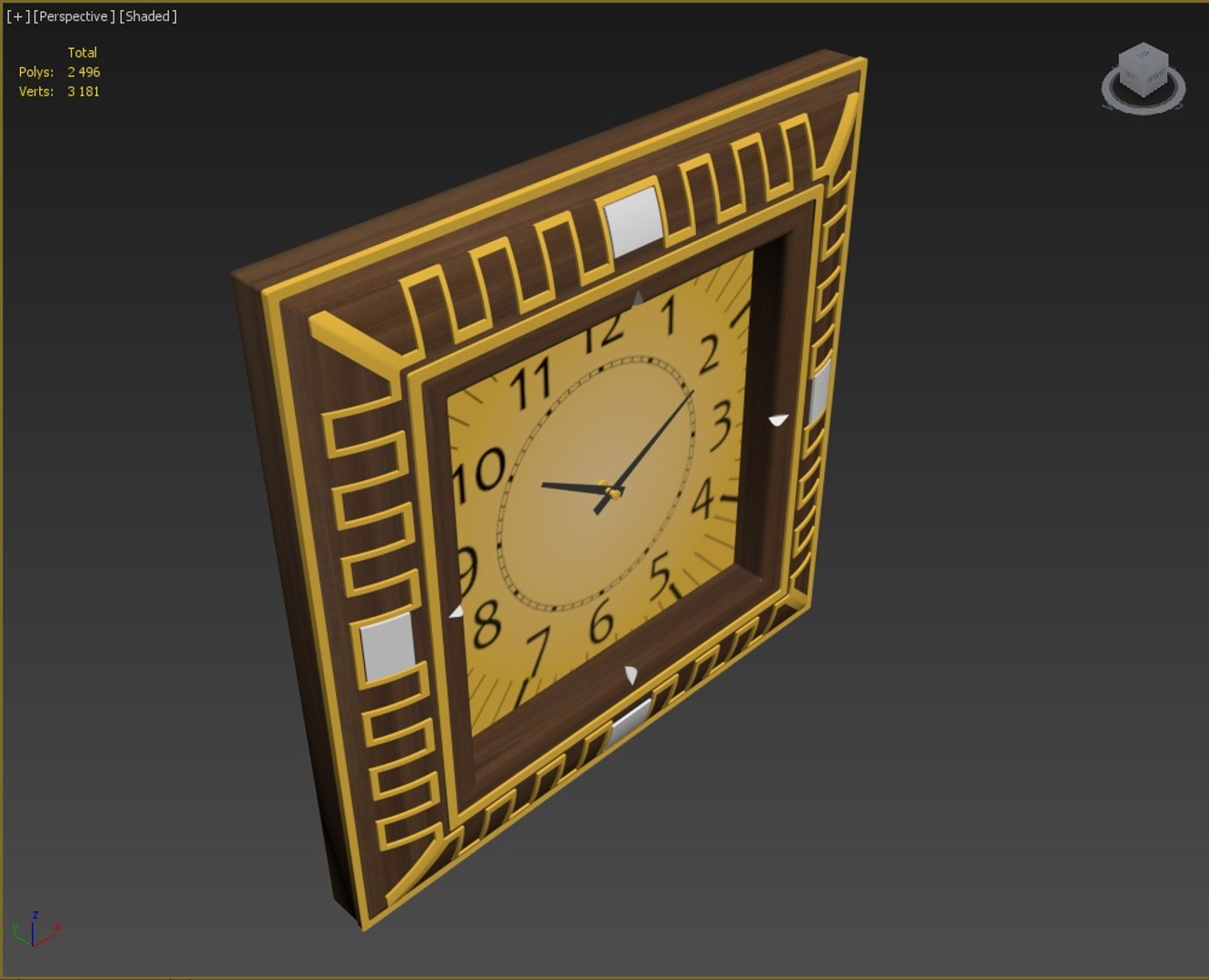 3D Square Wall Clock Decoration - TurboSquid 1605606