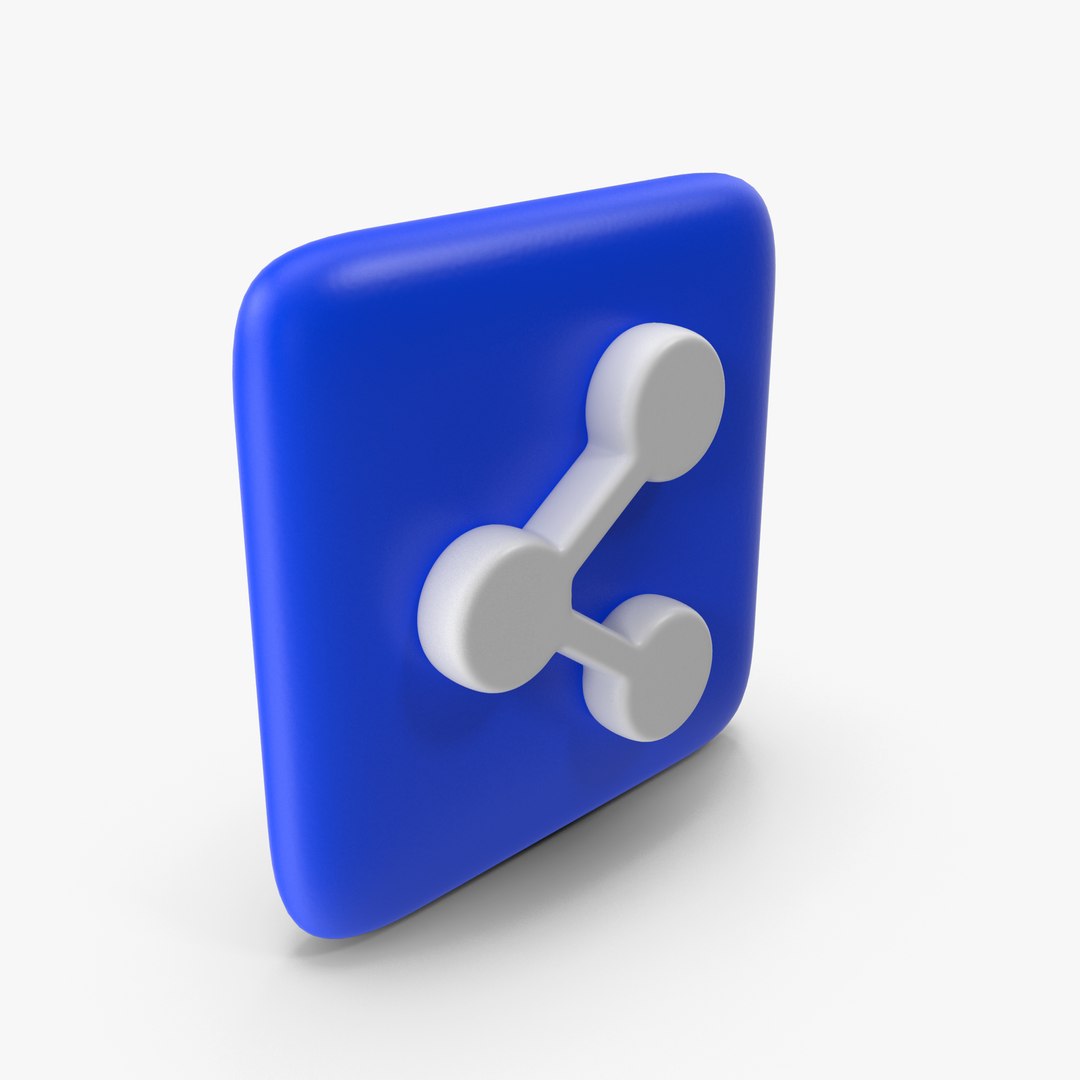 Share Symbol Blue 3D Model - TurboSquid 2327129