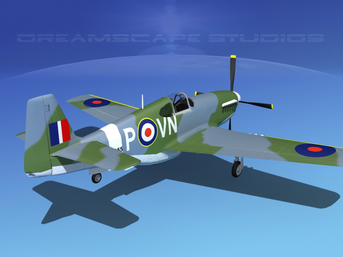 3d model of p-51 mustang x
