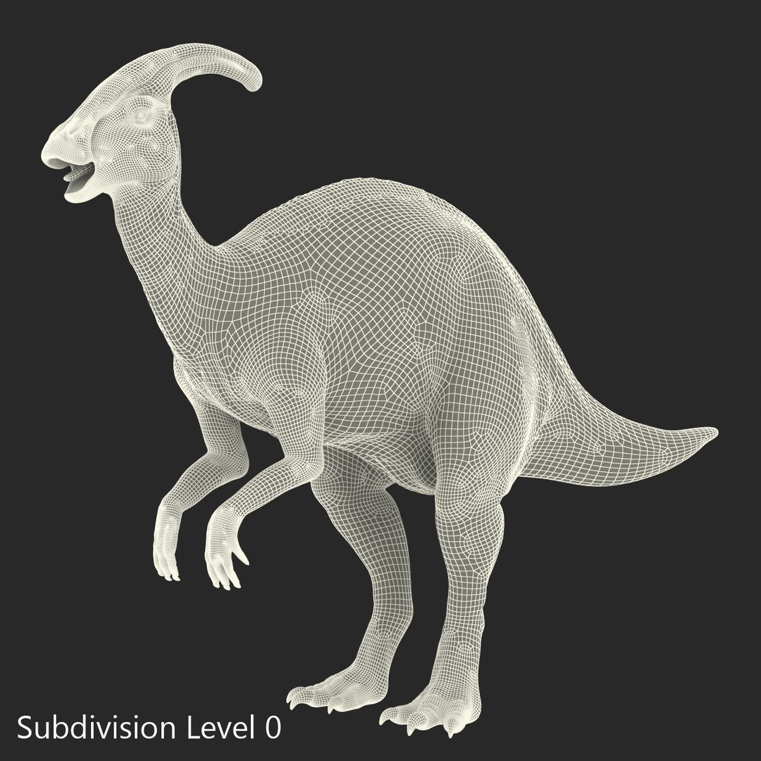 3d model parasaurolophus rigged