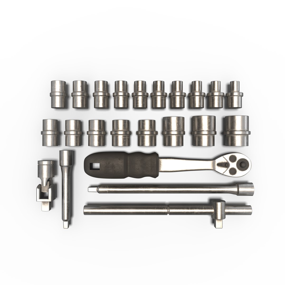 3D Model Set Socket Wrenches - TurboSquid 1277937