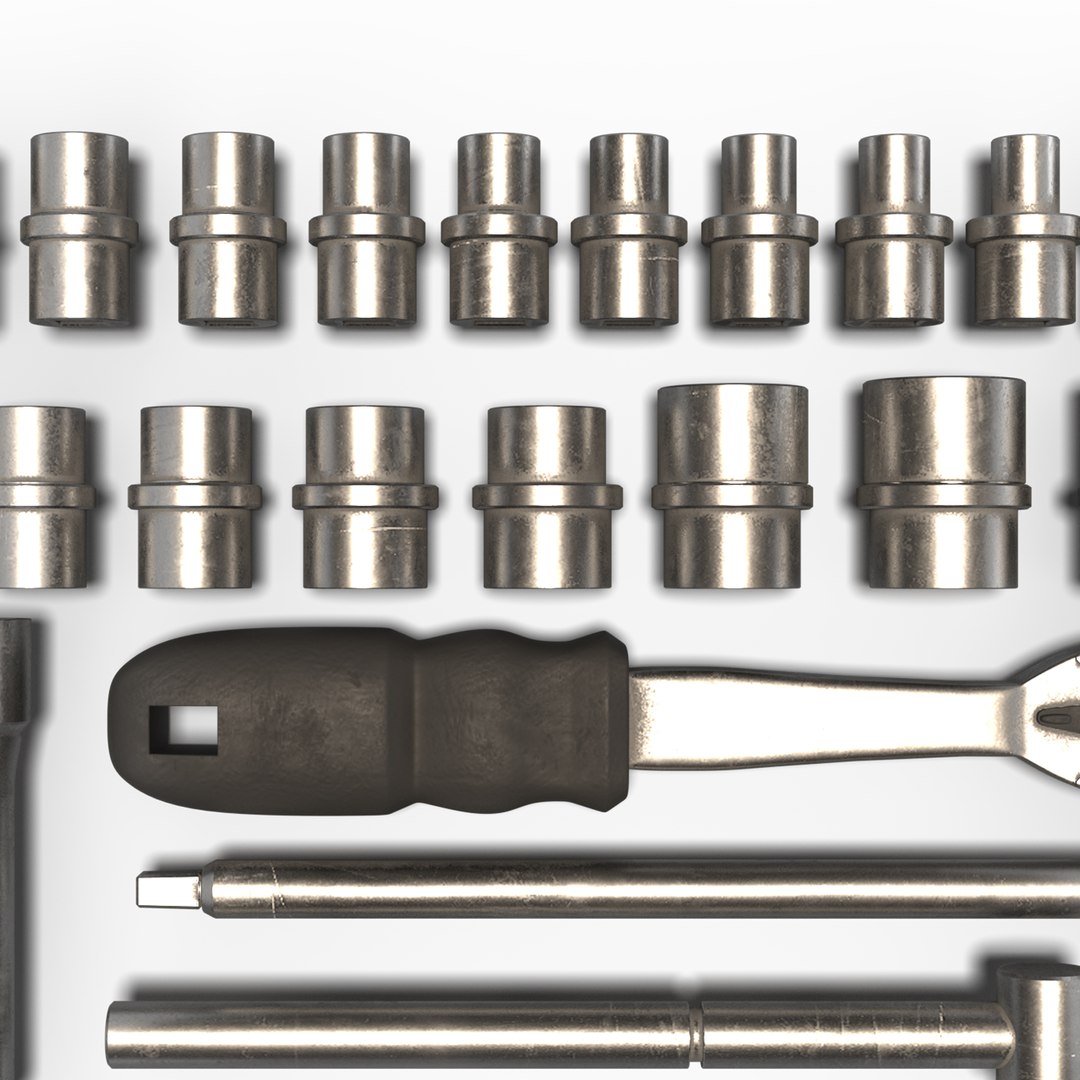 3D Model Set Socket Wrenches - TurboSquid 1277937