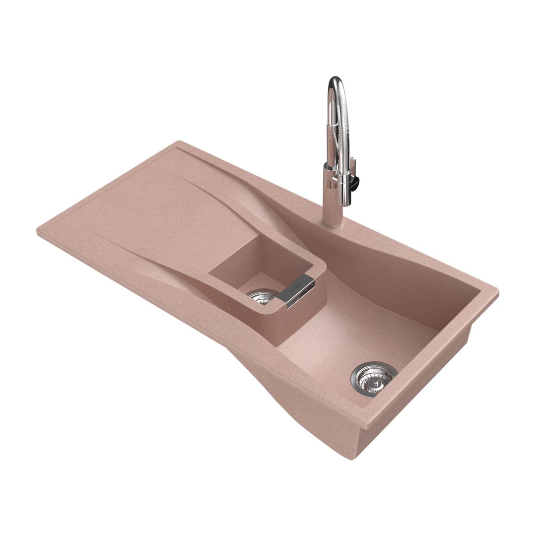 Sink Schock Waterfall D-150 with SC-55 Faucet 3D model - TurboSquid 2174735