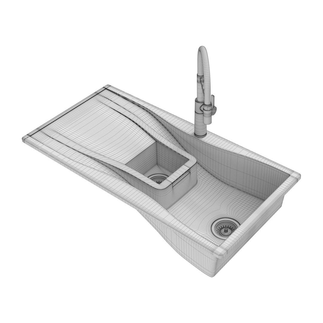 Sink Schock Waterfall D-150 with SC-55 Faucet 3D model - TurboSquid 2174735