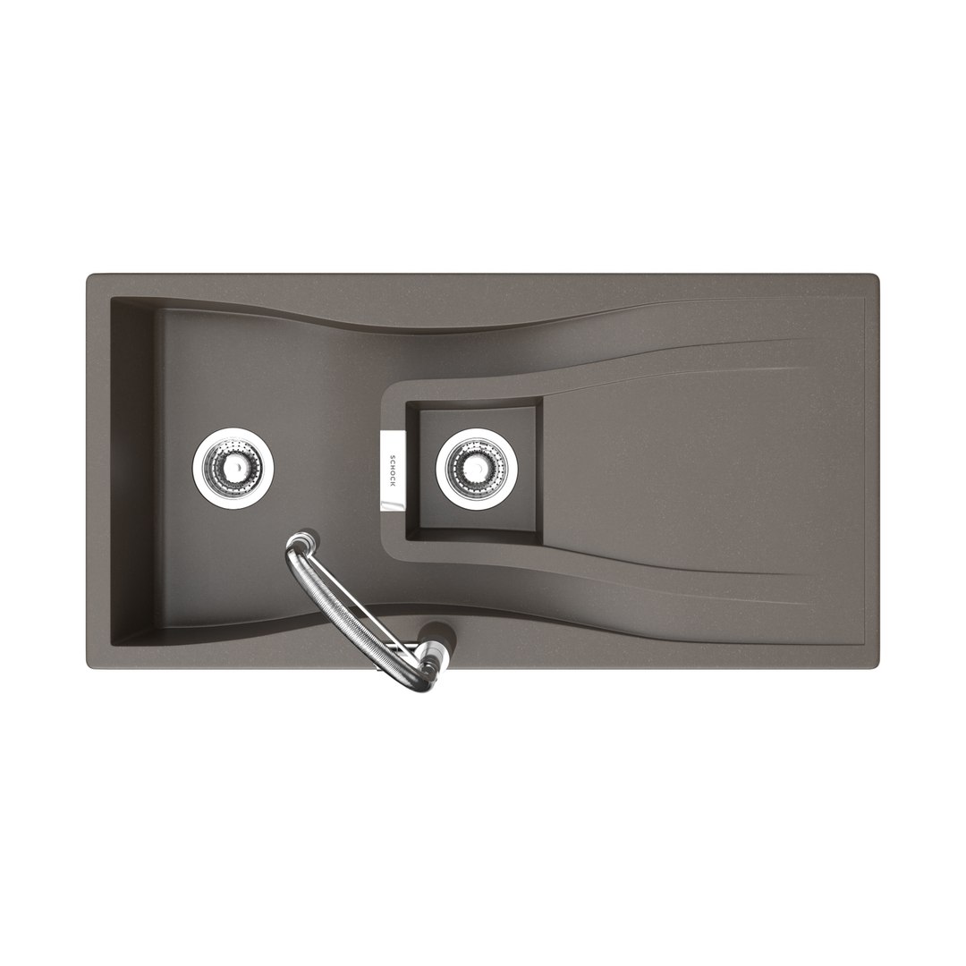 Sink Schock Waterfall D-150 with SC-55 Faucet 3D model - TurboSquid 2174735