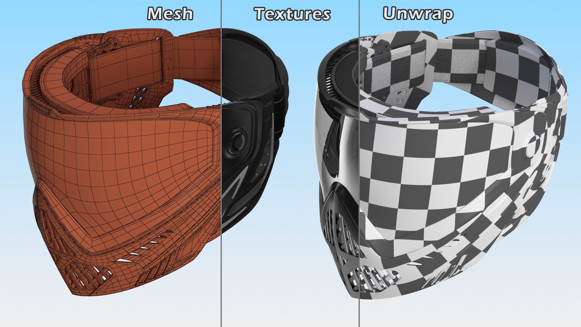 Airsoft Full Face Mask Black model - TurboSquid 1861438