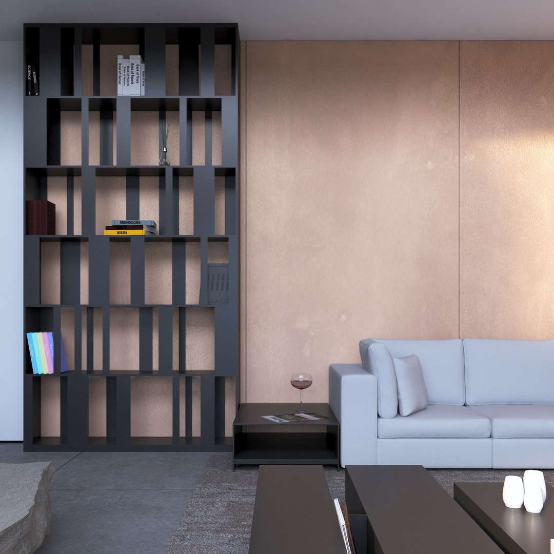 3D Corten Living Room Modern Villa Interior - TurboSquid 2143584