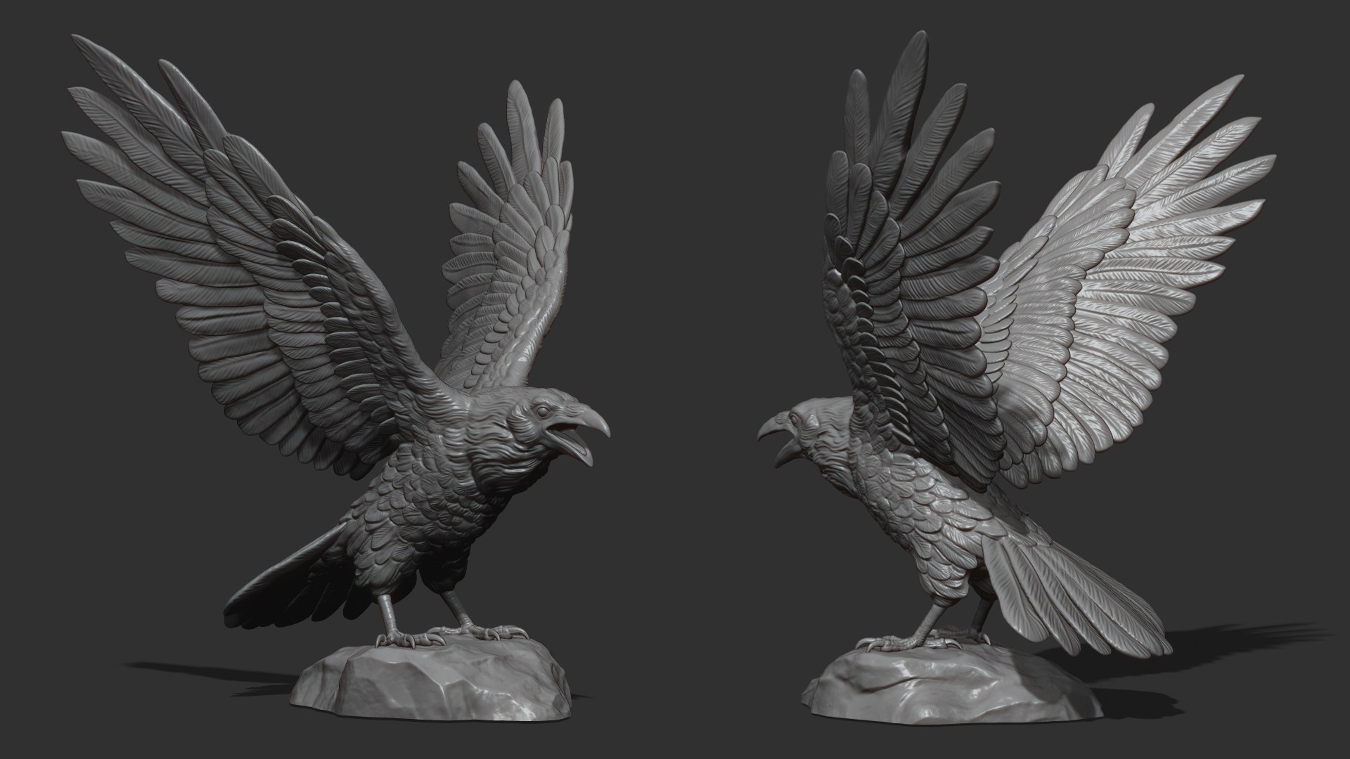Raven Spread Its Wings 3D - TurboSquid 2235763