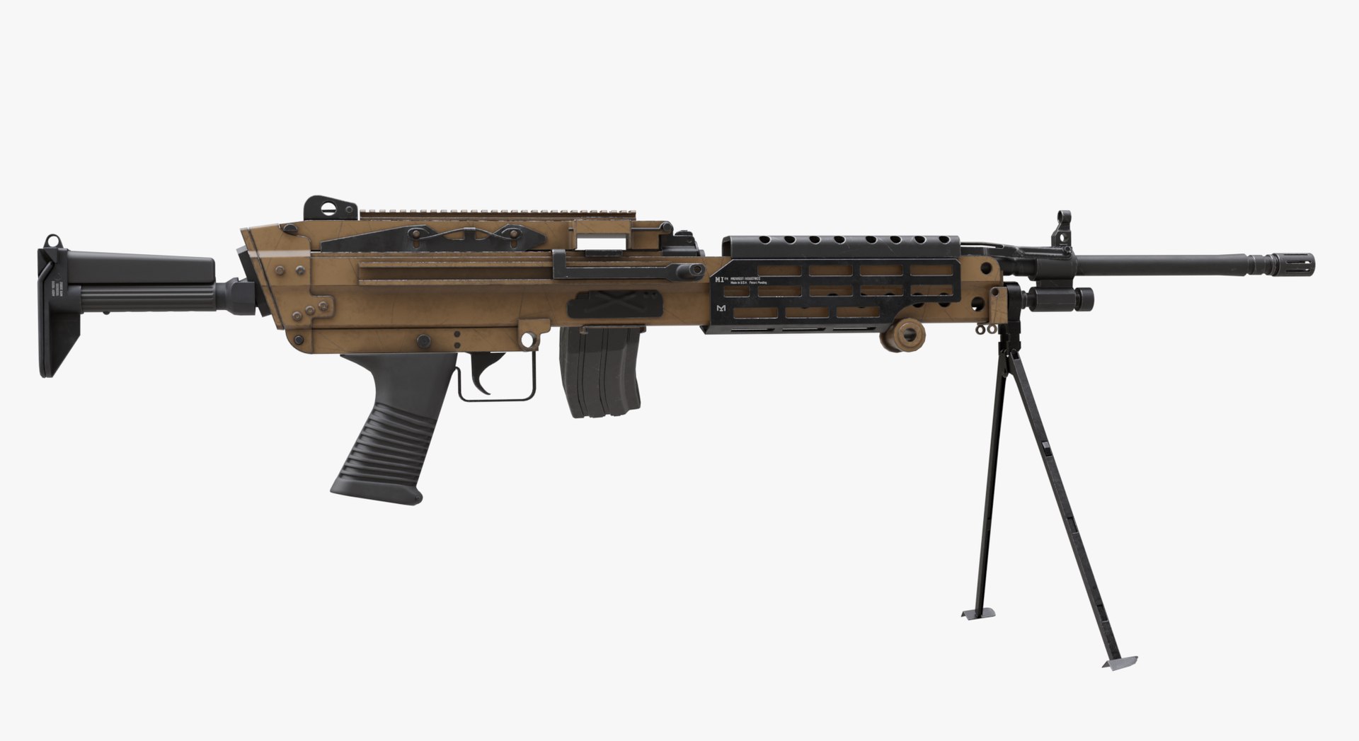 M249 - Light Machine Gun - Special Forces - Game Ready - VR 3D Model ...