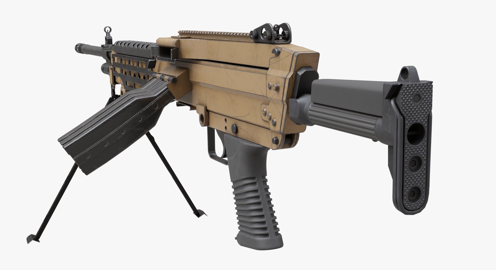 M249 - Light Machine Gun - Special Forces - Game Ready - VR 3D Model ...
