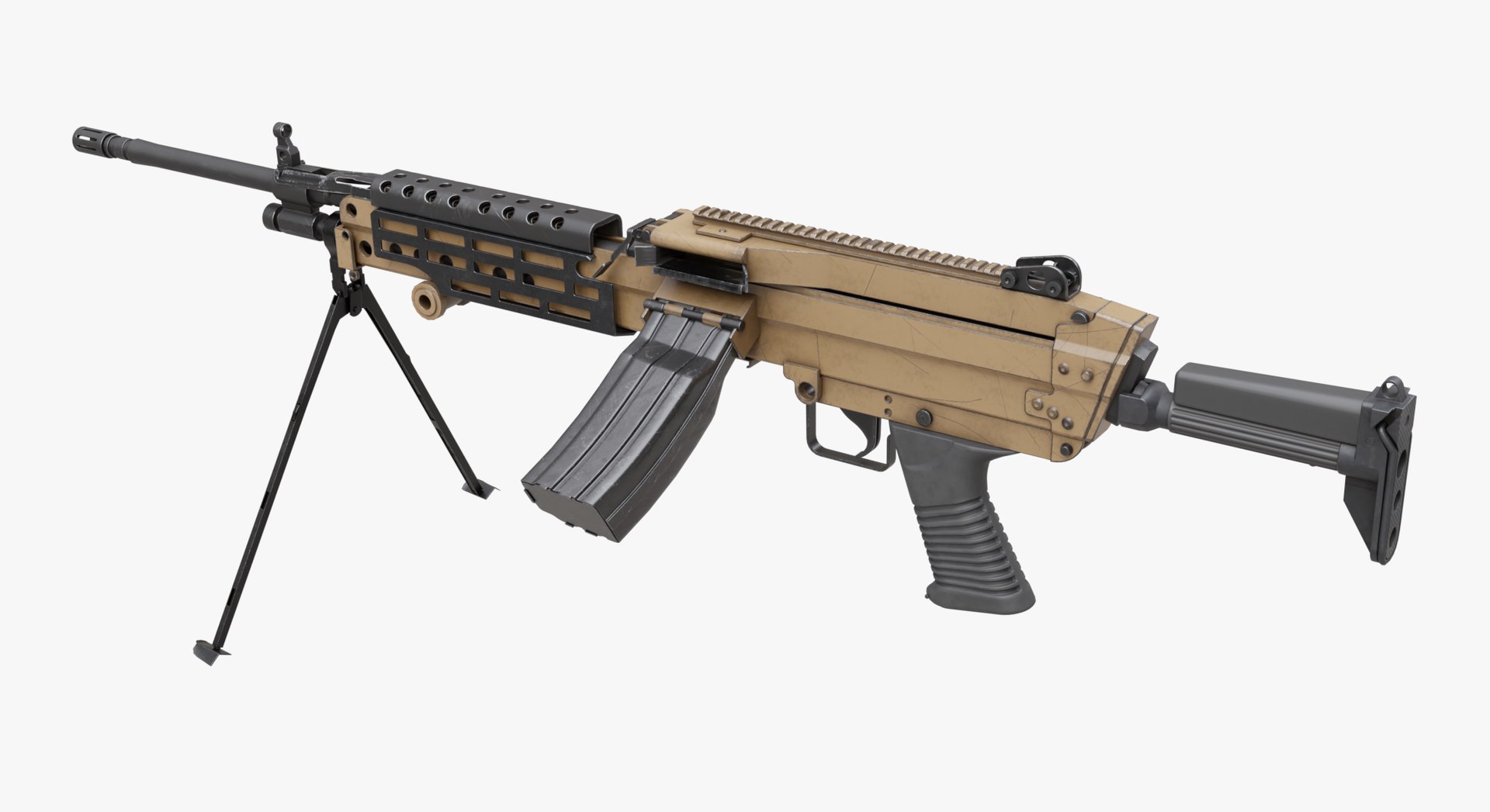 M249 - Light Machine Gun - Special Forces - Game Ready - VR 3D Model ...