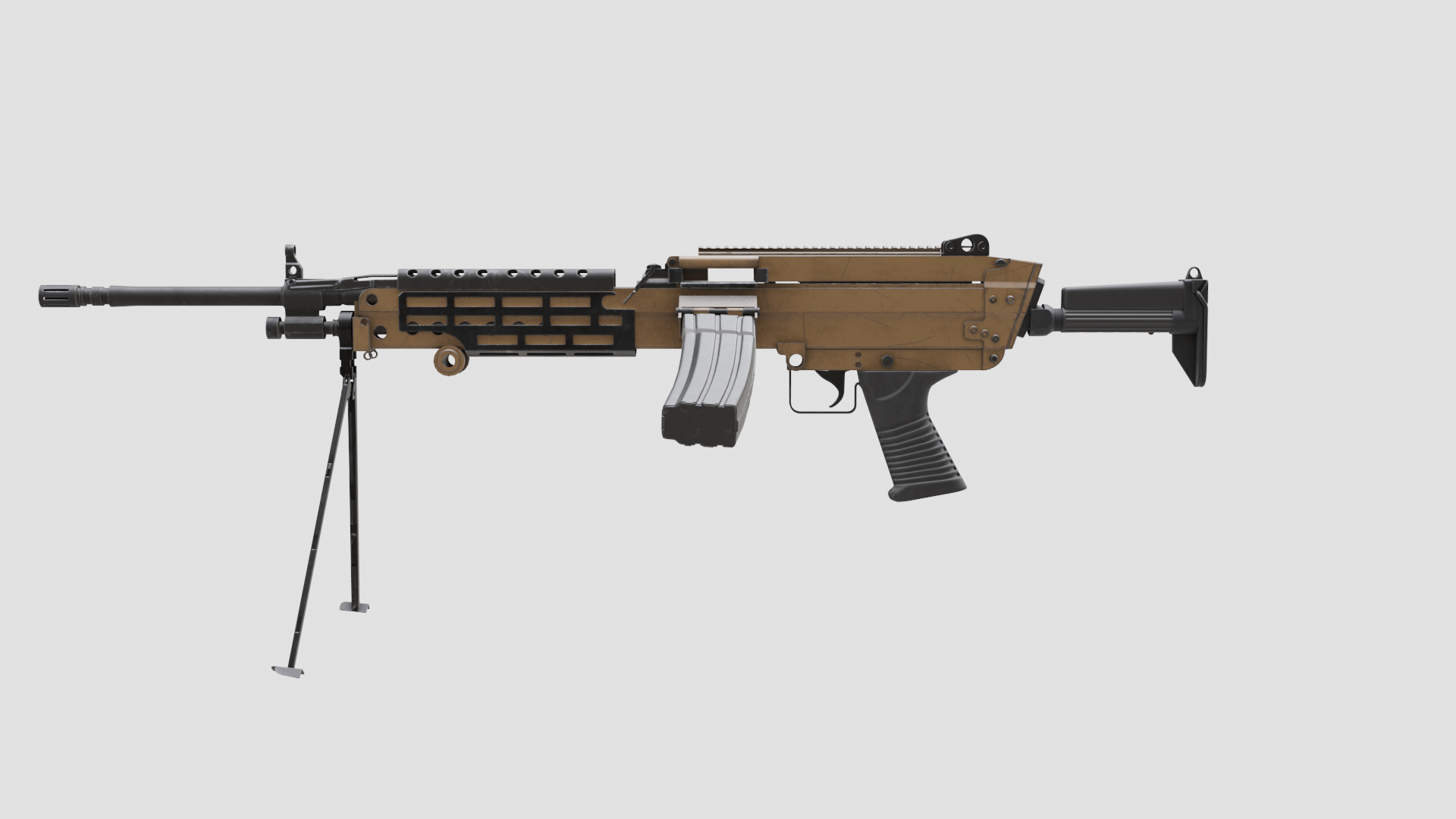 M249 - Light Machine Gun - Special Forces - Game Ready - VR 3D Model ...