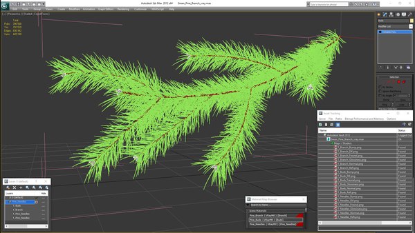 3D green pine branch - TurboSquid 1435819